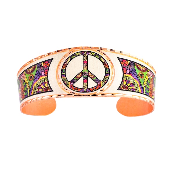 Peace Sign Cuff Bracelet - Etsy