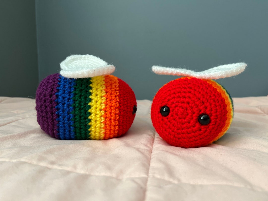 Rainbow Bee Crocheted Plushies - Etsy