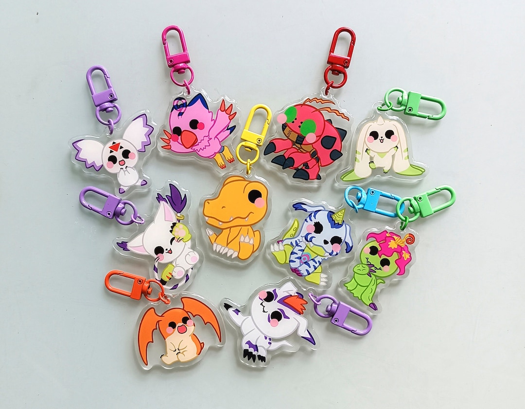 Digimon Cute Acrylic Keychains - Etsy