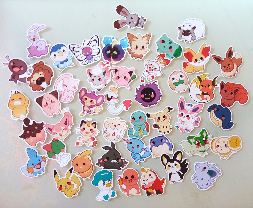 Cute Pokemon Sticker Set - Etsy