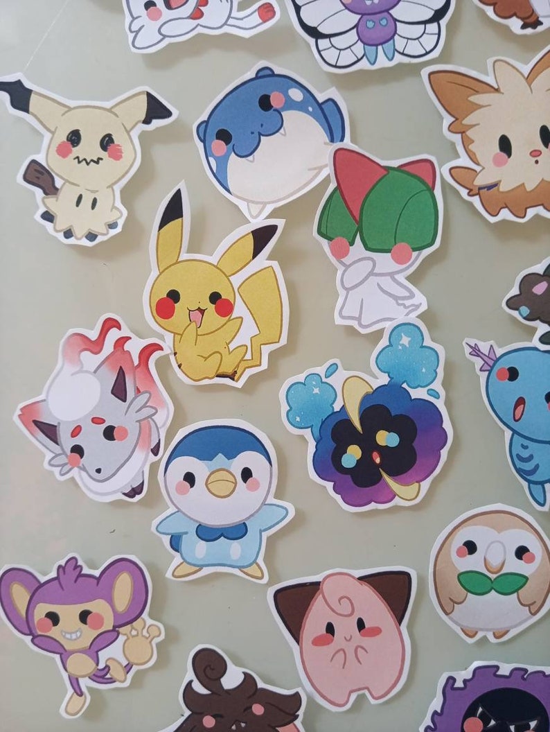 Cute Pokemon Sticker Set - Etsy
