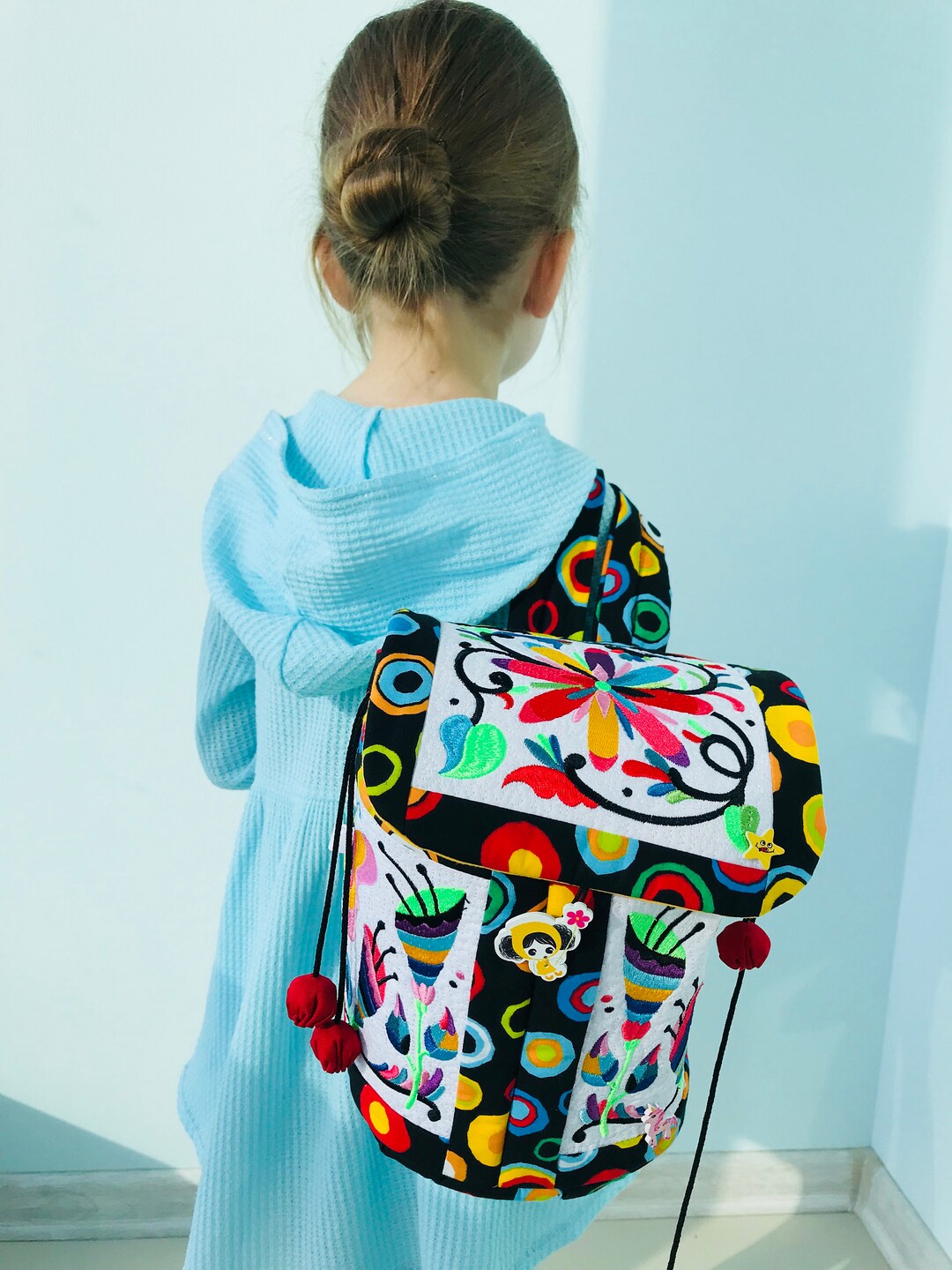 Kids Backpack/embroidered Backpack / Otomi Backpack /kids Girls ...