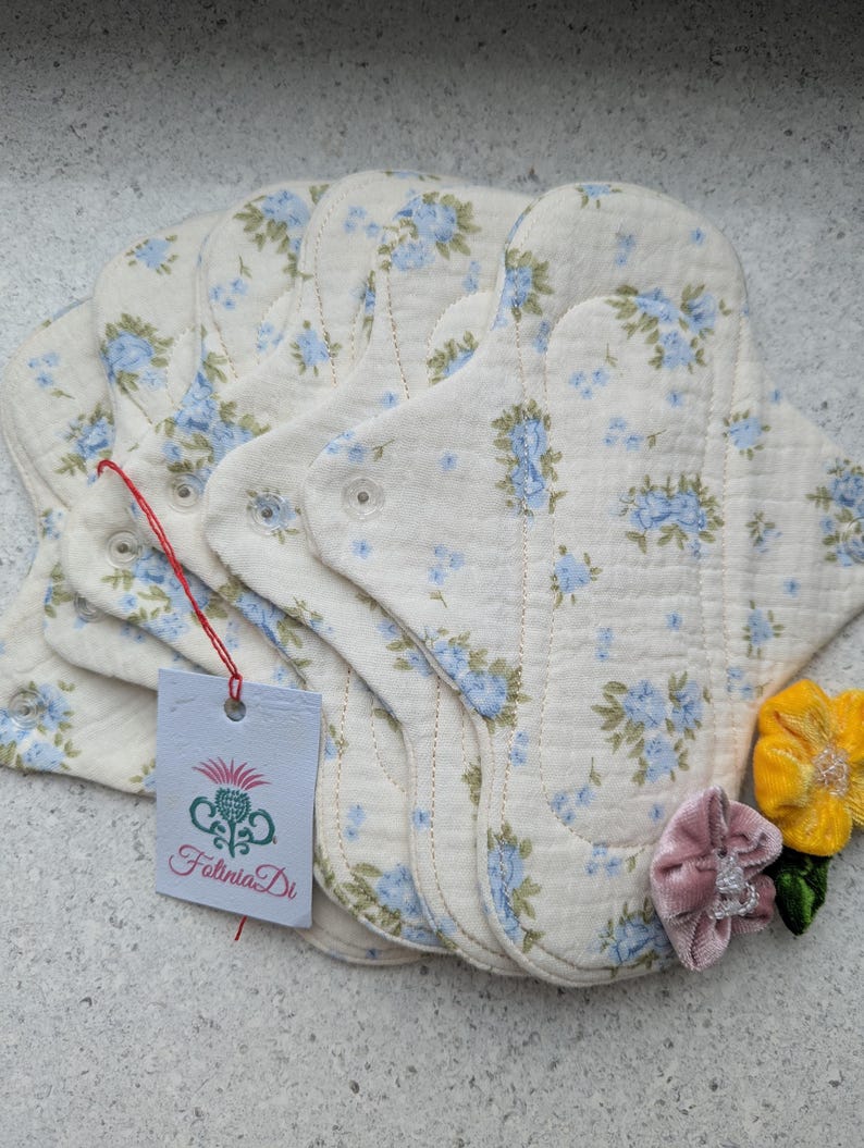 Reusable Pads Starter Set 6 Gackets,size:8",9"/organic Cloth Pads ...