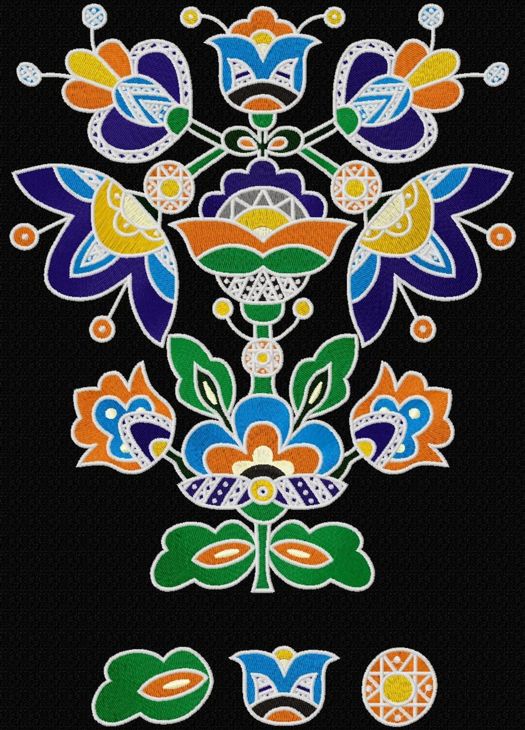 Digital File Design/embroidery Design/machine Embroidery/floral Design ...