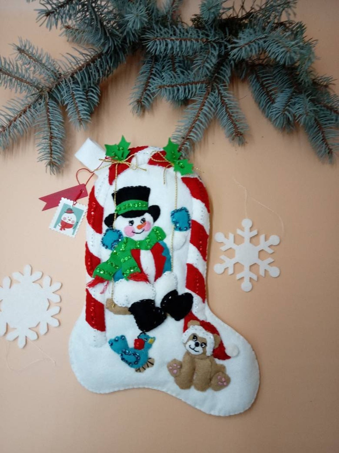Bucilla Stocking/embroidered Stocking/christmas Decor/holiday Stocking ...
