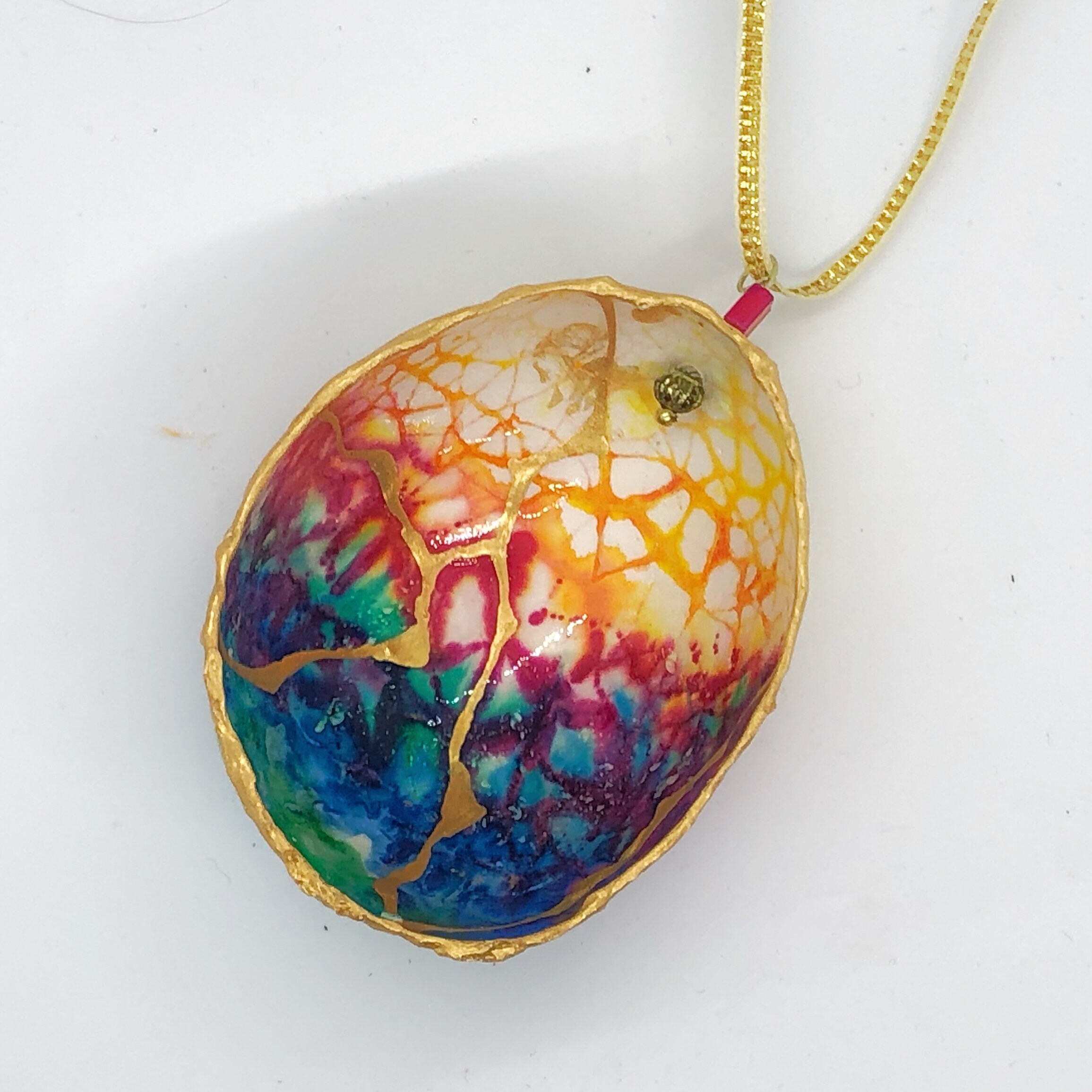 Hanging Kintsugi Egg Ornament Gift of Encouragement Love - Etsy