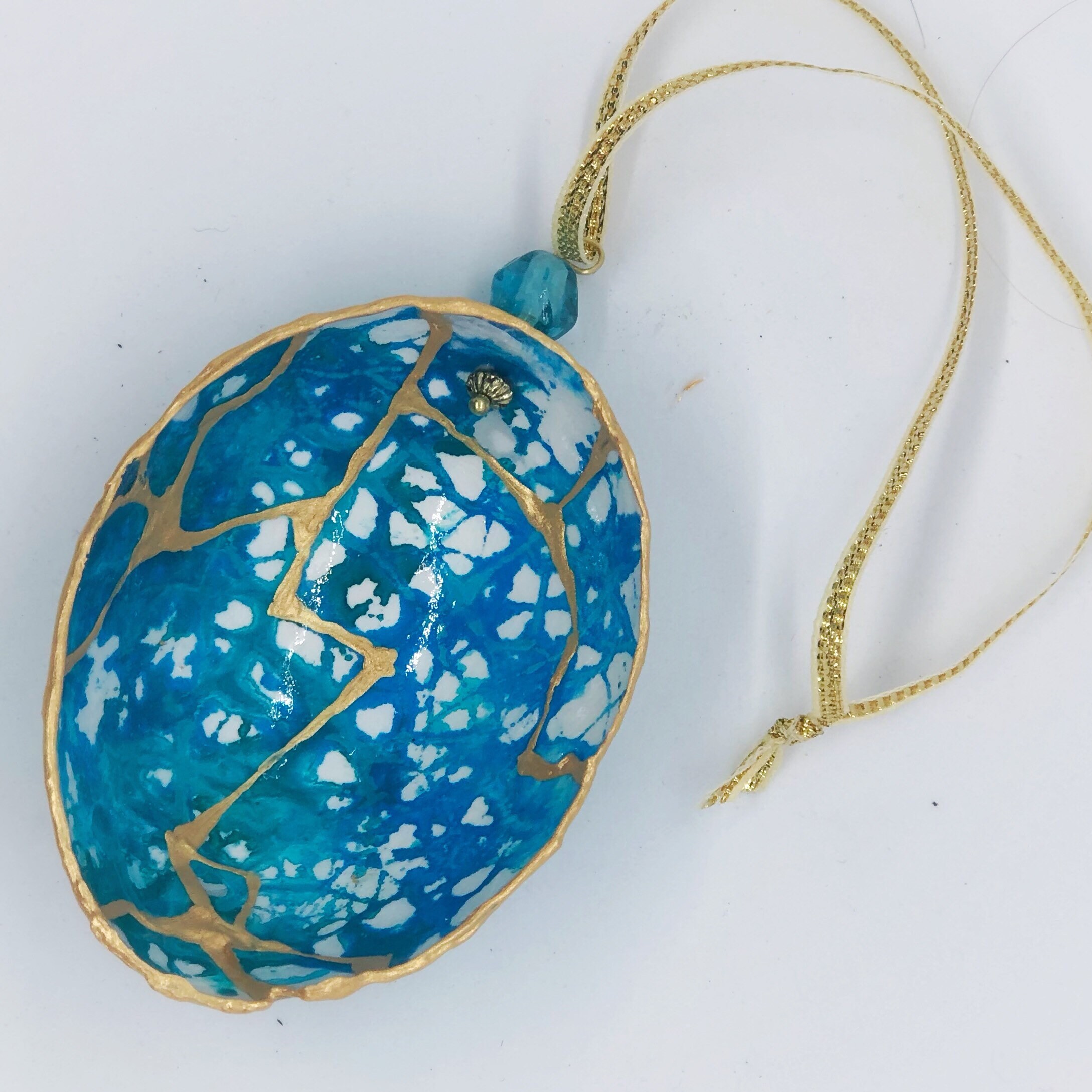 Hanging Kintsugi Egg Ornament Gift of Encouragement Love - Etsy