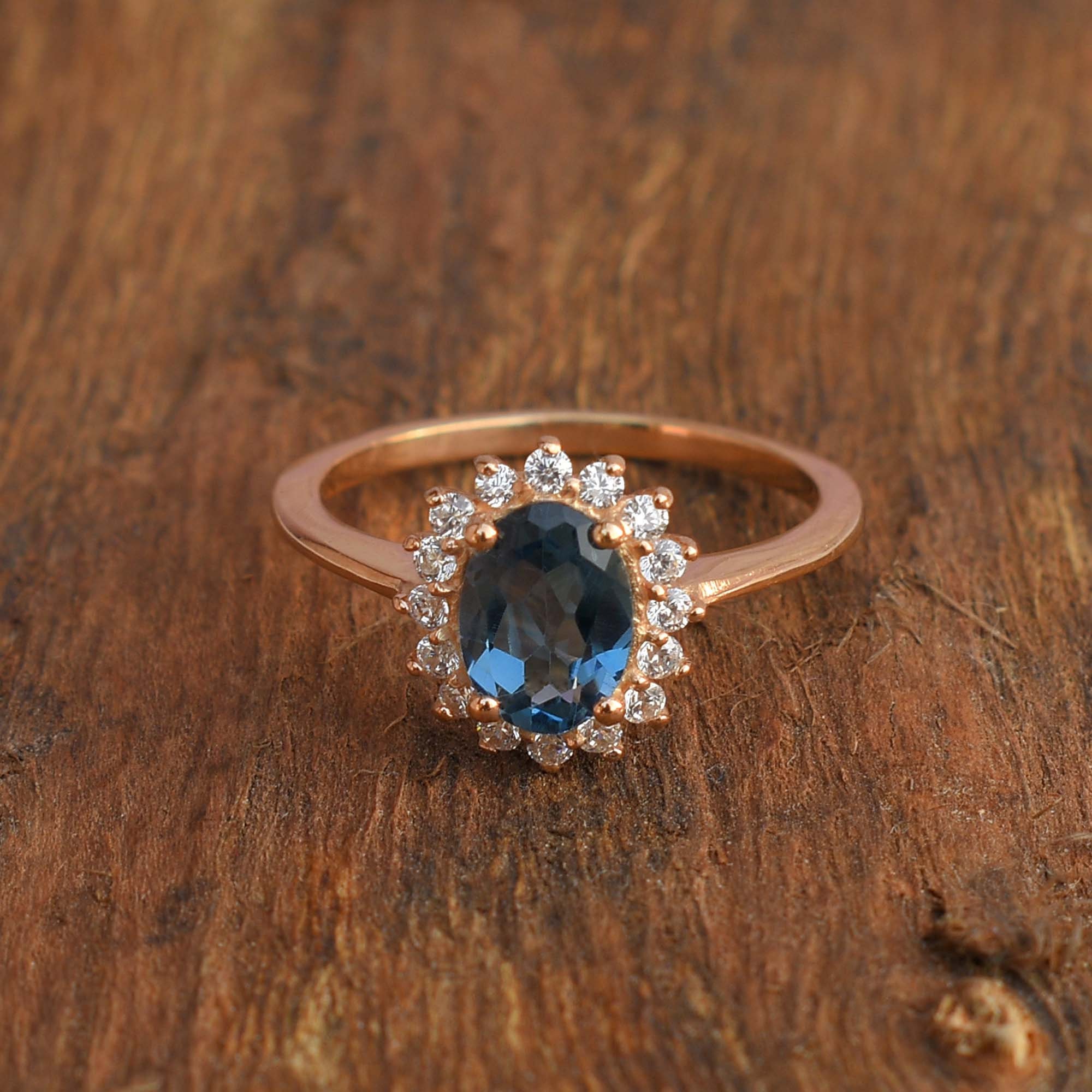 Oval Shape Ring London Blue Topaz Engagement Ring Silver | Etsy