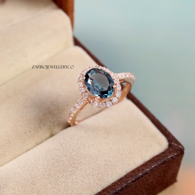 Blue Halo Ring - Etsy
