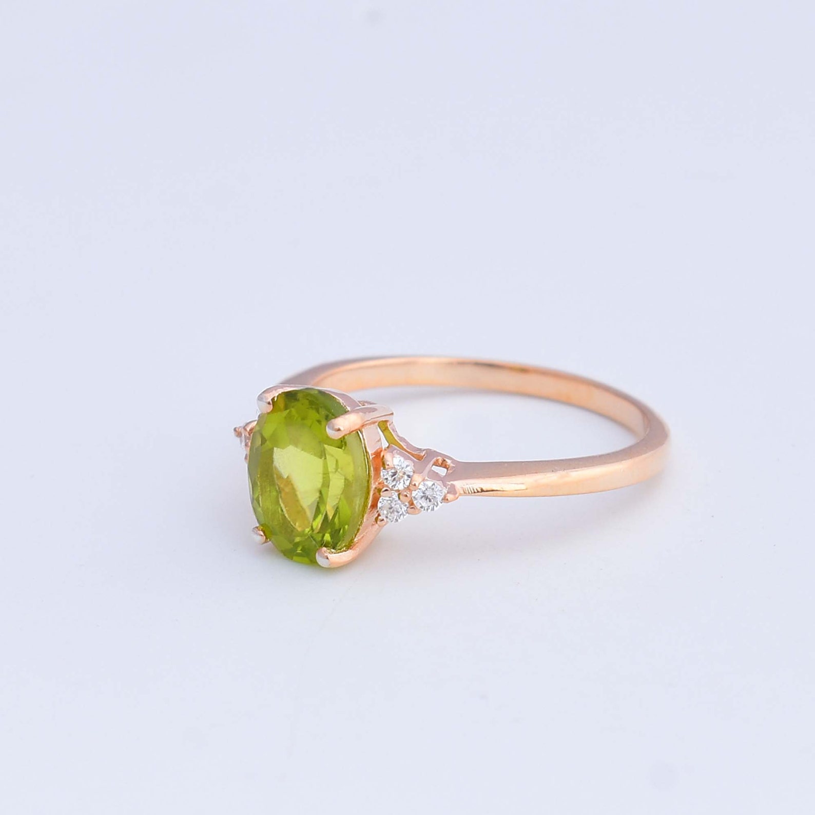 Peridot Ring For Women Peridot Ring Three Stone Ring Green | Etsy