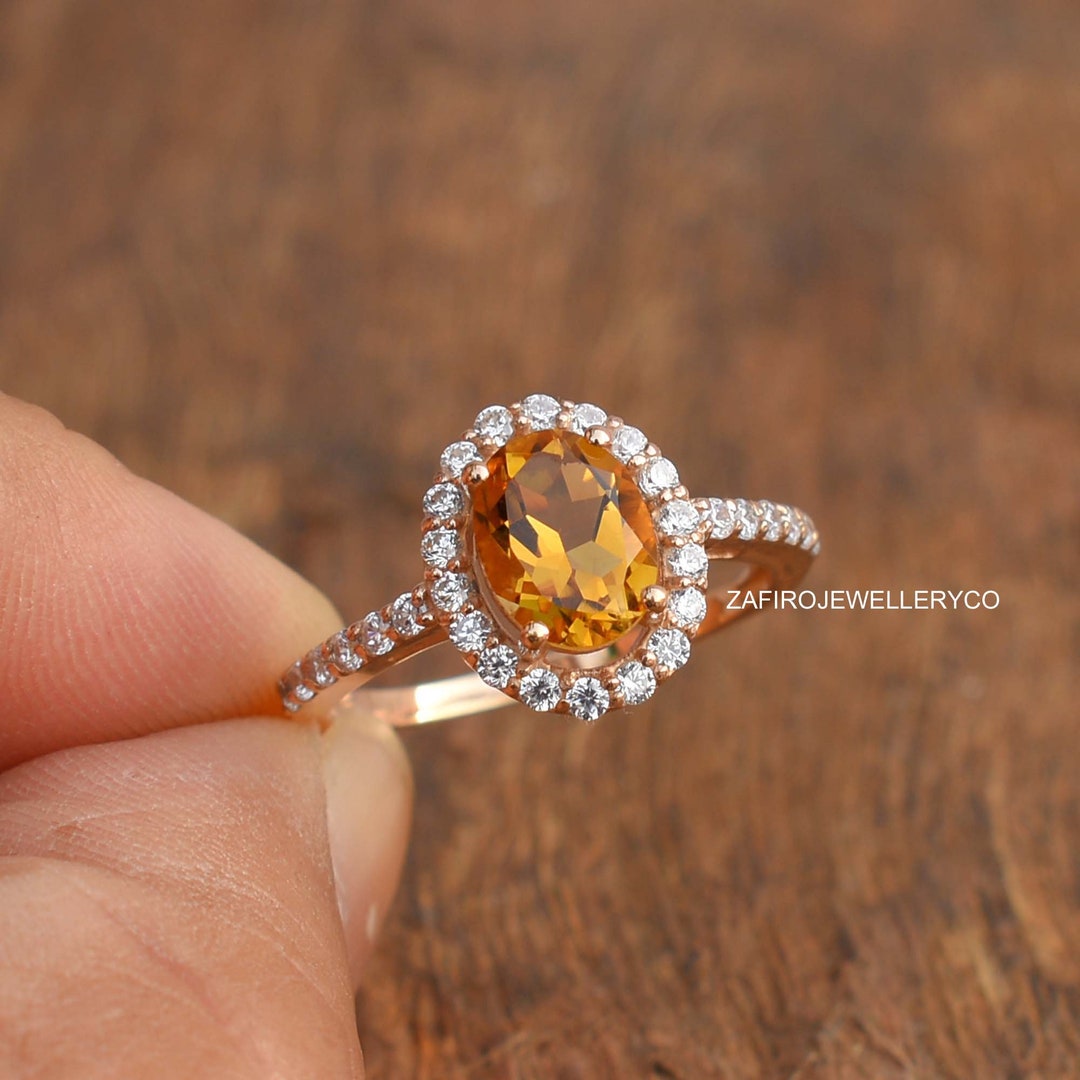 Citrine Ring, Silver Ring, Anniversary Ring, Natural Gemstone, Wrap ...