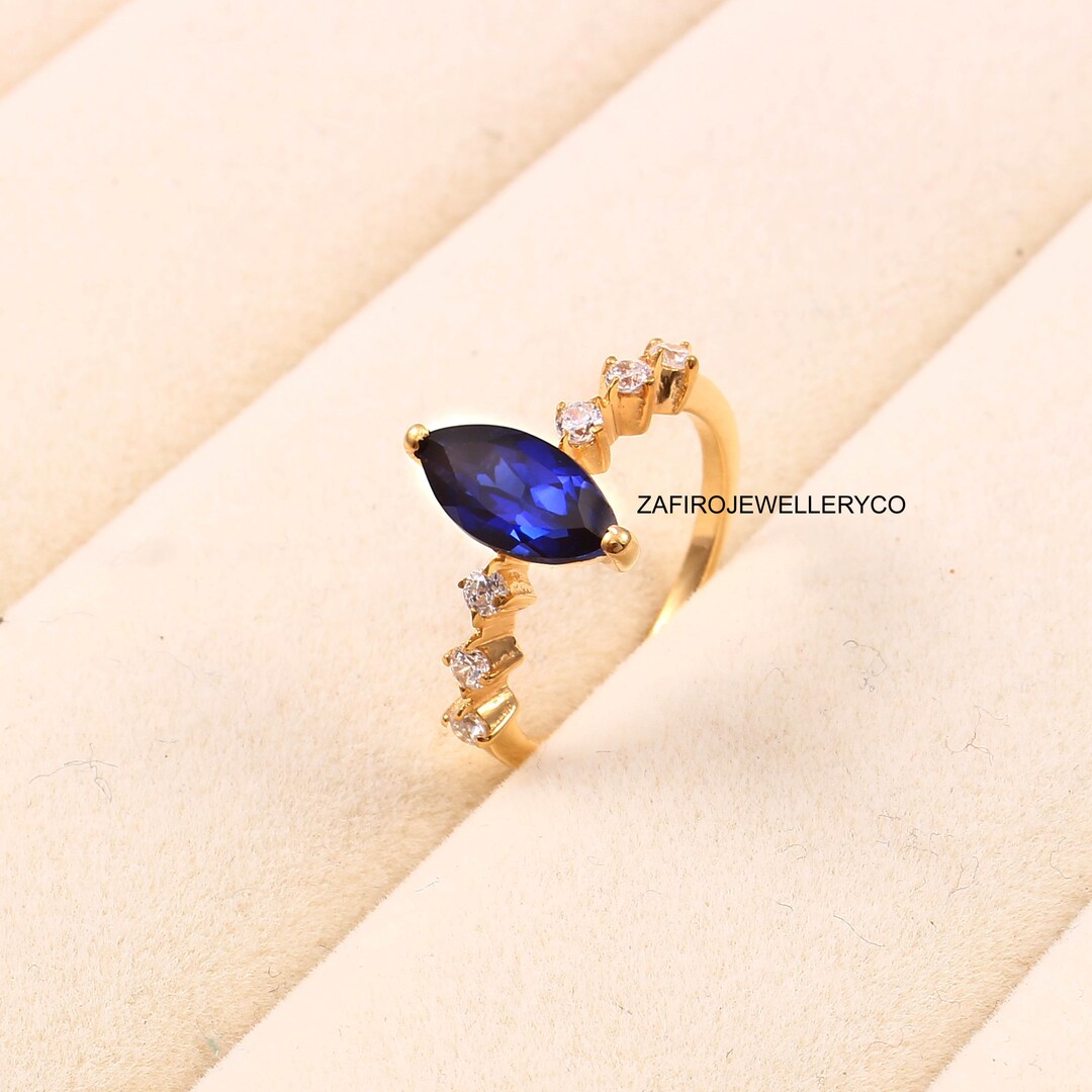 Blue Sapphire Ring, September Birthstone, 925 Sterling Silver, Sapphire ...
