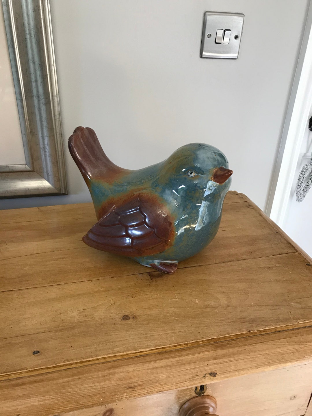 Vintage Large Stoneware Robin Ornament. - Etsy