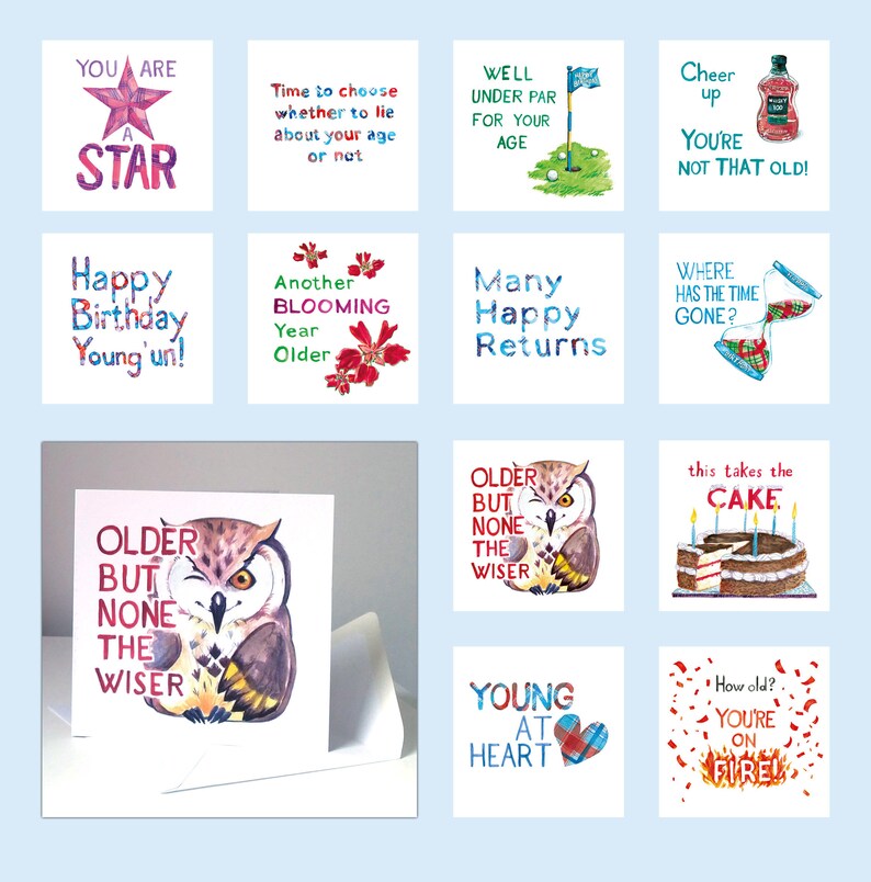 Set of 12 Birthday Cards - Etsy