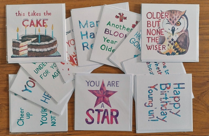 Set of 12 Birthday Cards - Etsy