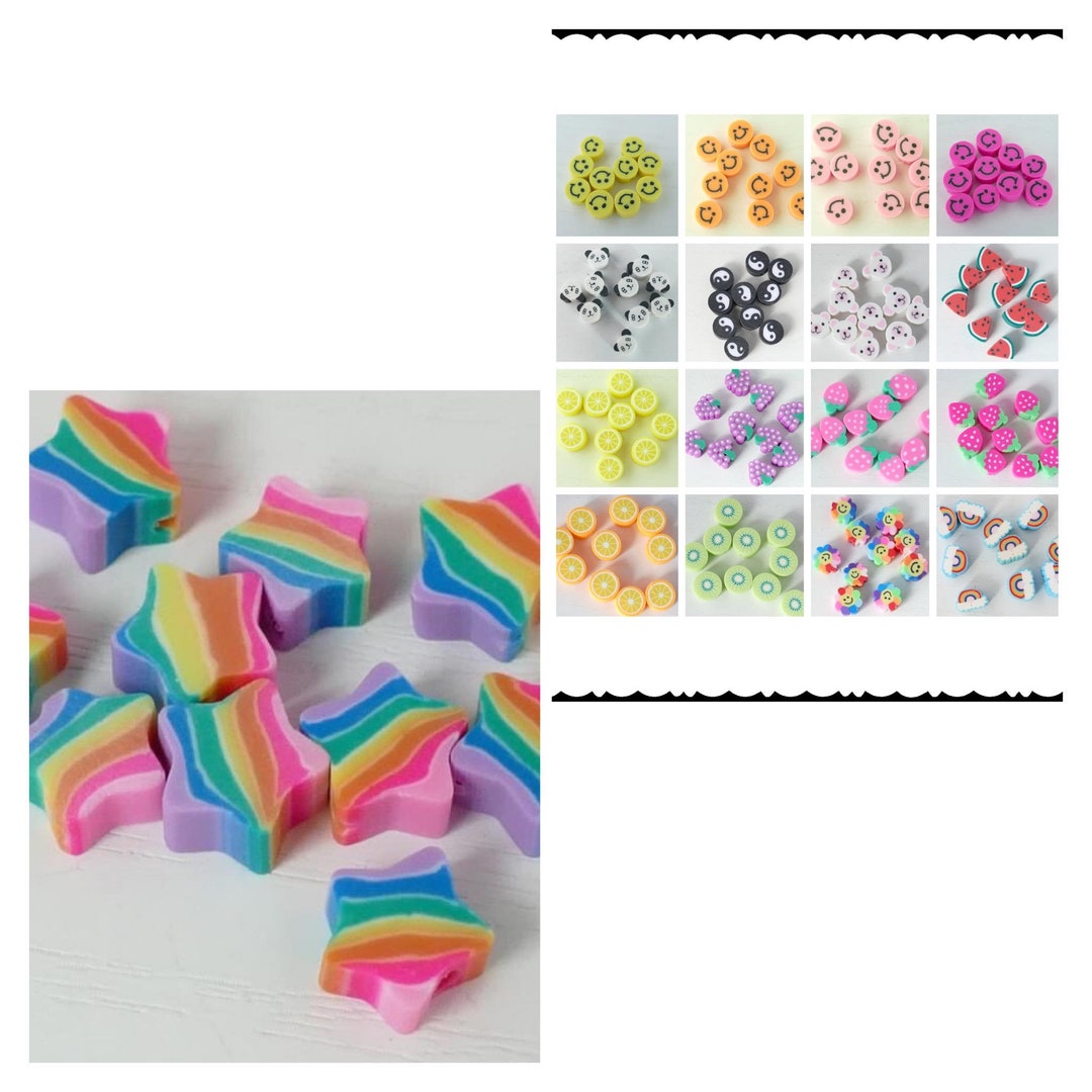 10 Polymer Beads - Different Motifs - Etsy