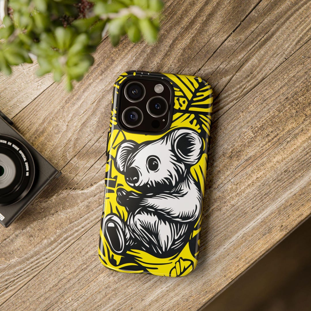 Koala Phone Case, Tough Cases, Cute Animal Phone Cover, Yellow Design ...
