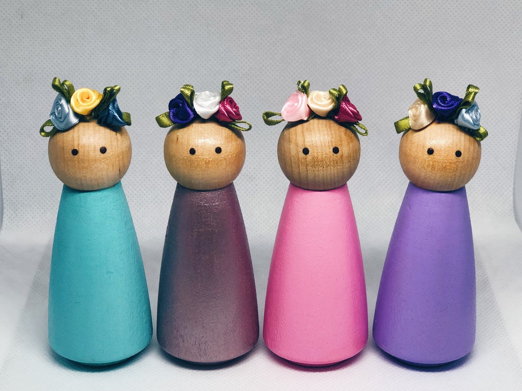 Flower Crown Peg Doll - Etsy