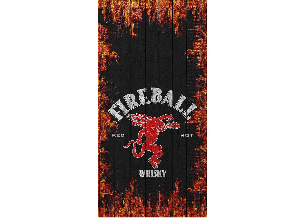 Cornhole Wrap Fireball Flames Wood | Etsy
