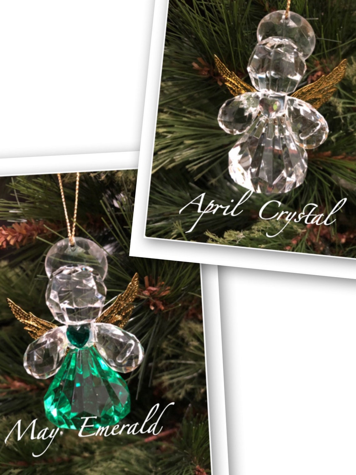 Acrylic Birthstone Angel Ornaments With Diamond Christmas | Etsy