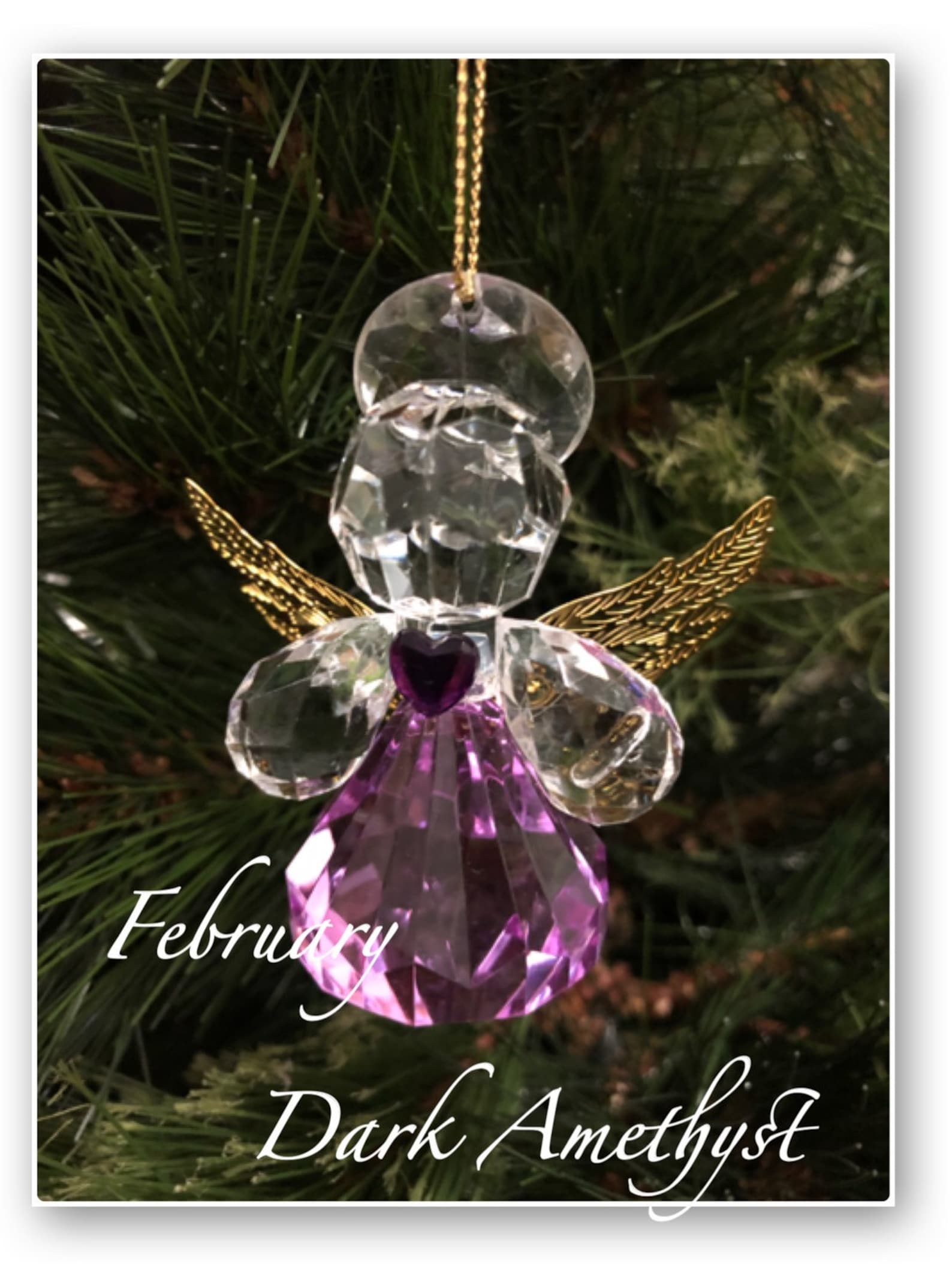 Acrylic Birthstone Angel Ornaments With Diamond, Christmas Decoration ...