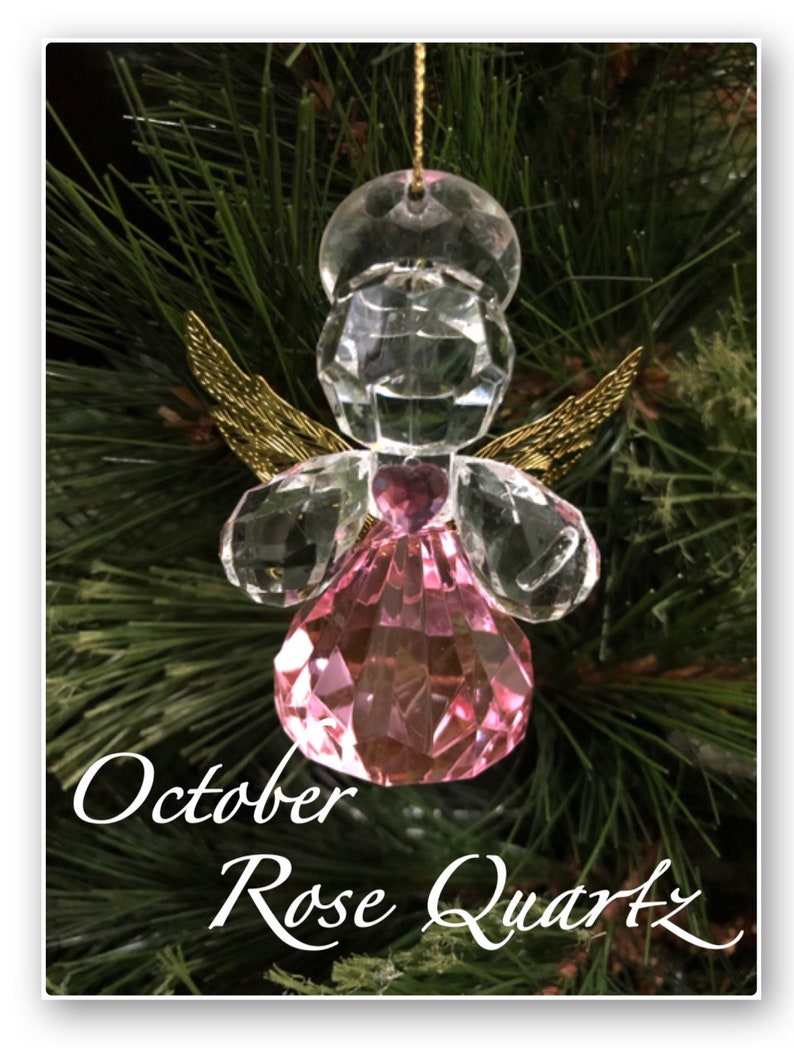 Acrylic Birthstone Angel Ornaments With Diamond Christmas - Etsy