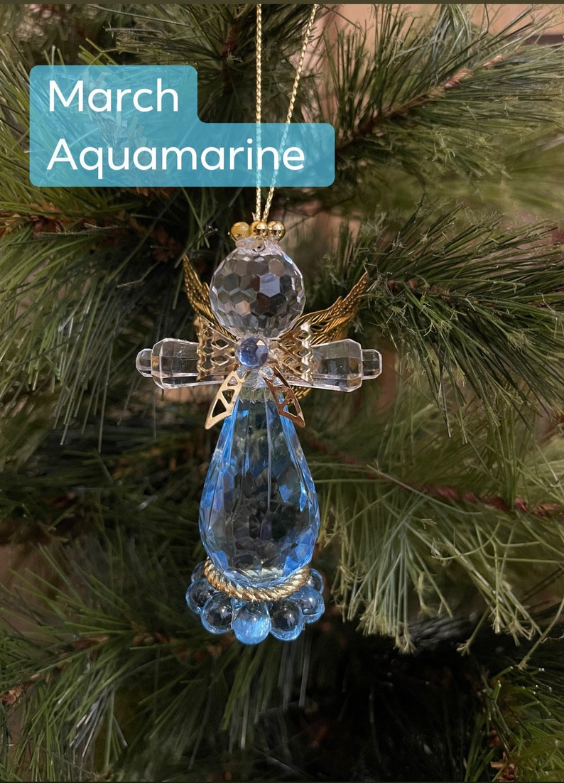 Acrylic Birthstone Angel Ornaments With Ribbon, Christmas Decoration ...