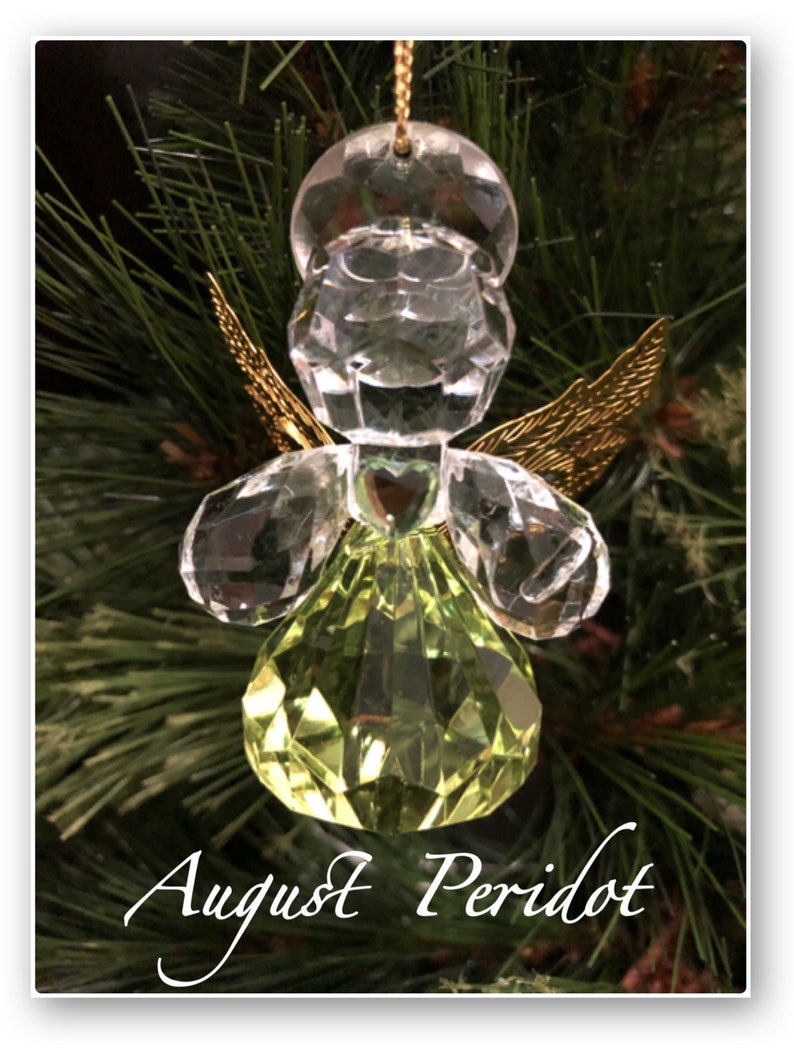 Acrylic Birthstone Angel Ornaments With Diamond Christmas | Etsy