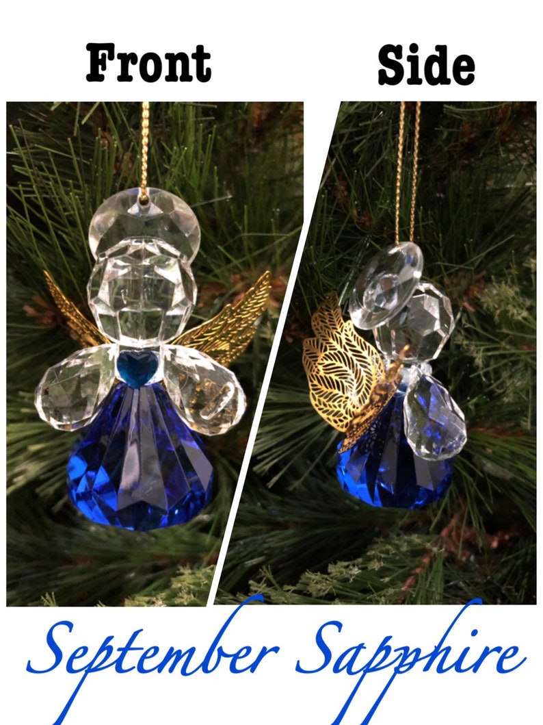 Acrylic Birthstone Angel Ornaments With Diamond Christmas - Etsy Canada