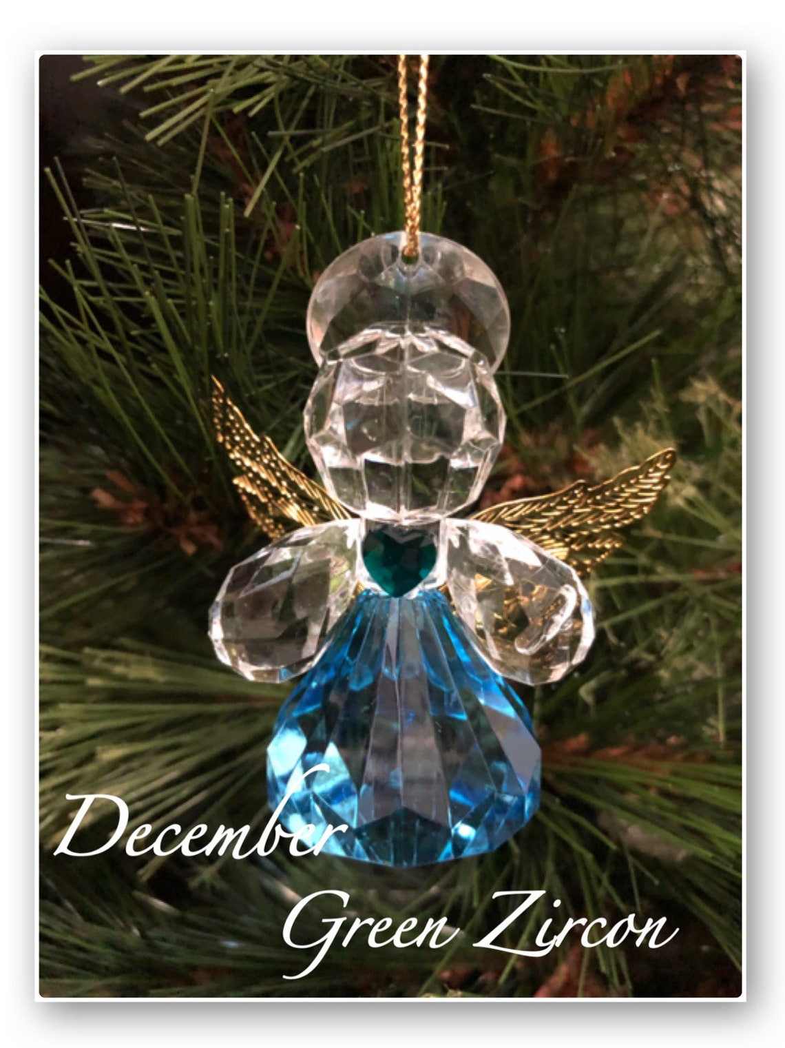 Acrylic Birthstone Angel Ornaments With Diamond Christmas | Etsy