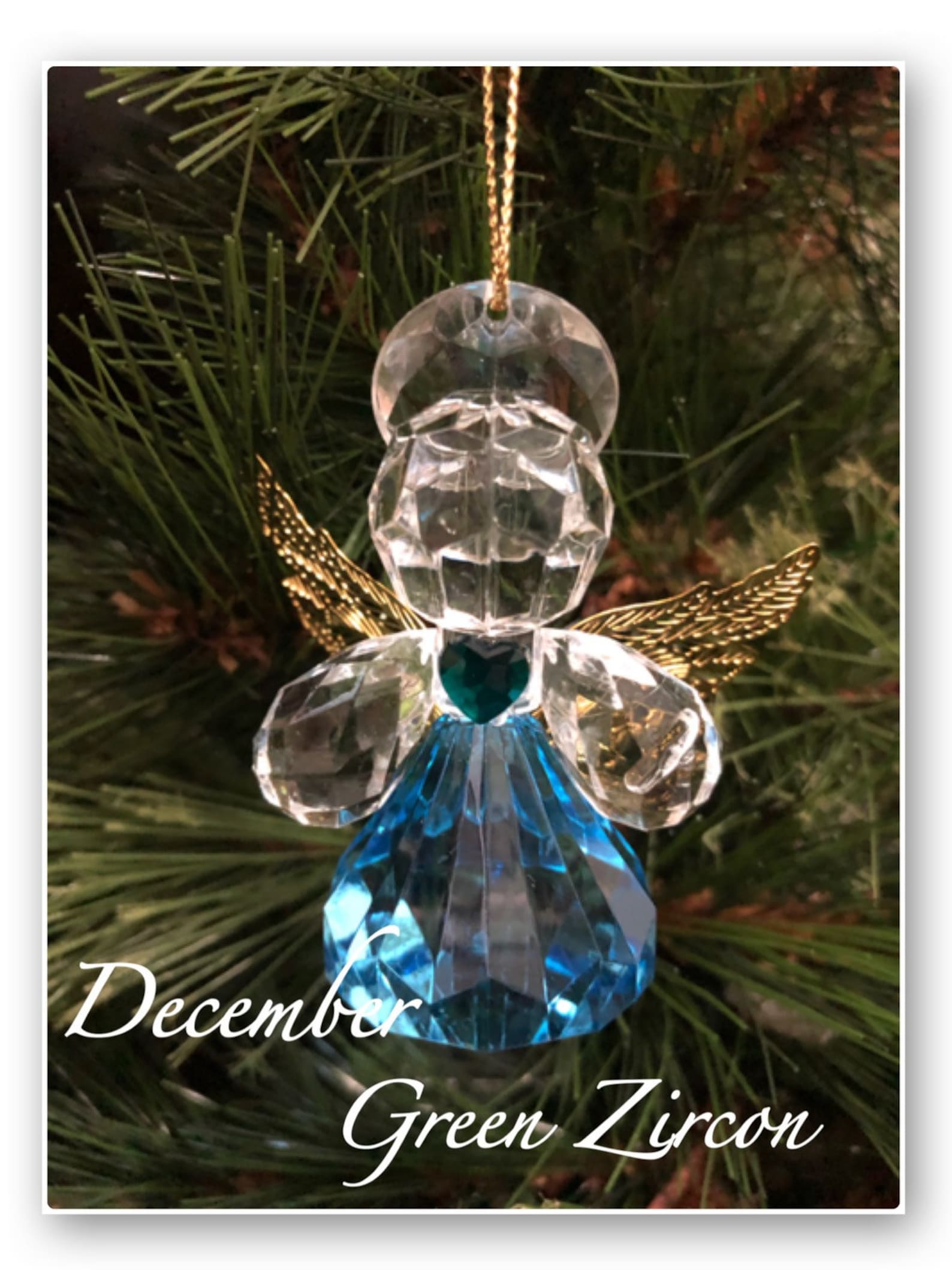 Acrylic Birthstone Angel Ornaments With Diamond Christmas | Etsy