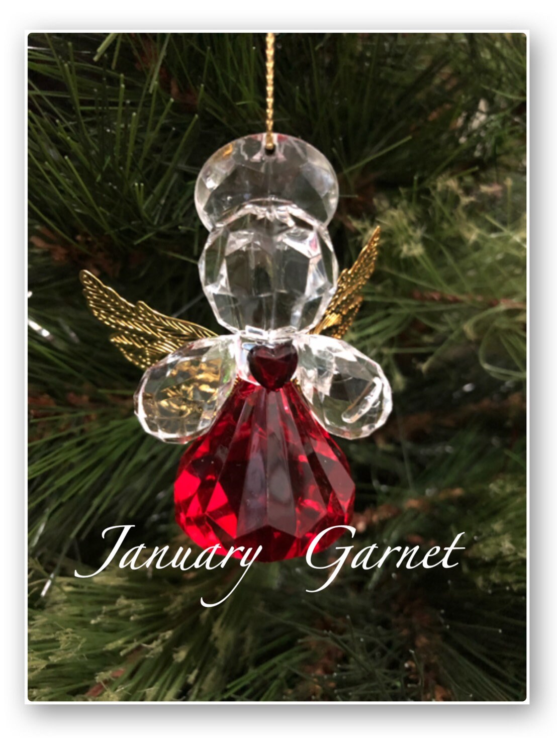 Acrylic Birthstone Angel Ornaments With Diamond, Christmas Decoration ...