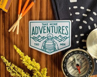 Mountain Adventure Sticker Laptop Vinyl Decal Car Decal Waterproof ...