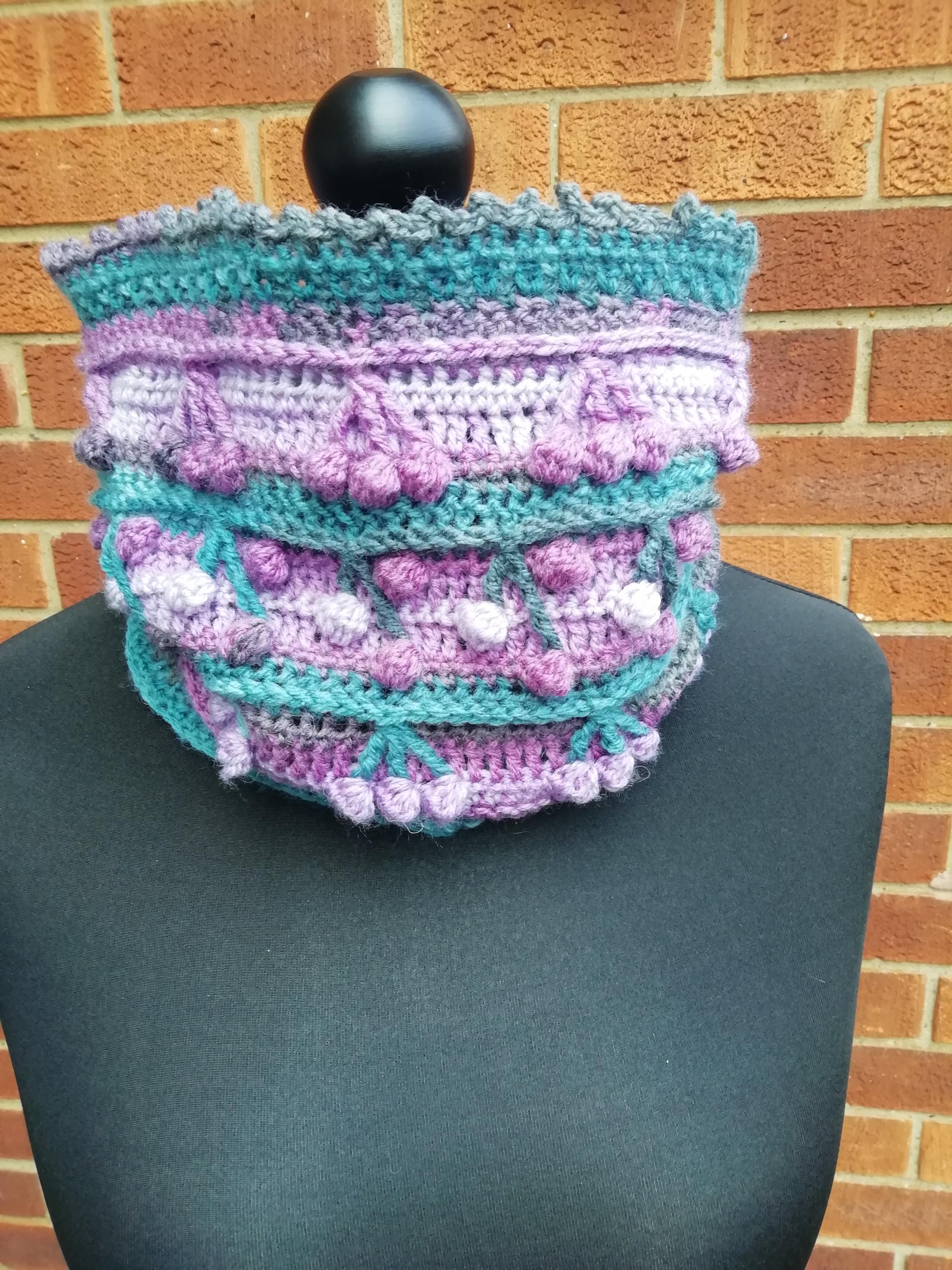Cowl Crochet Pattern, Pdf Pattern, One Skein Pattern, Cherry Cowl ...