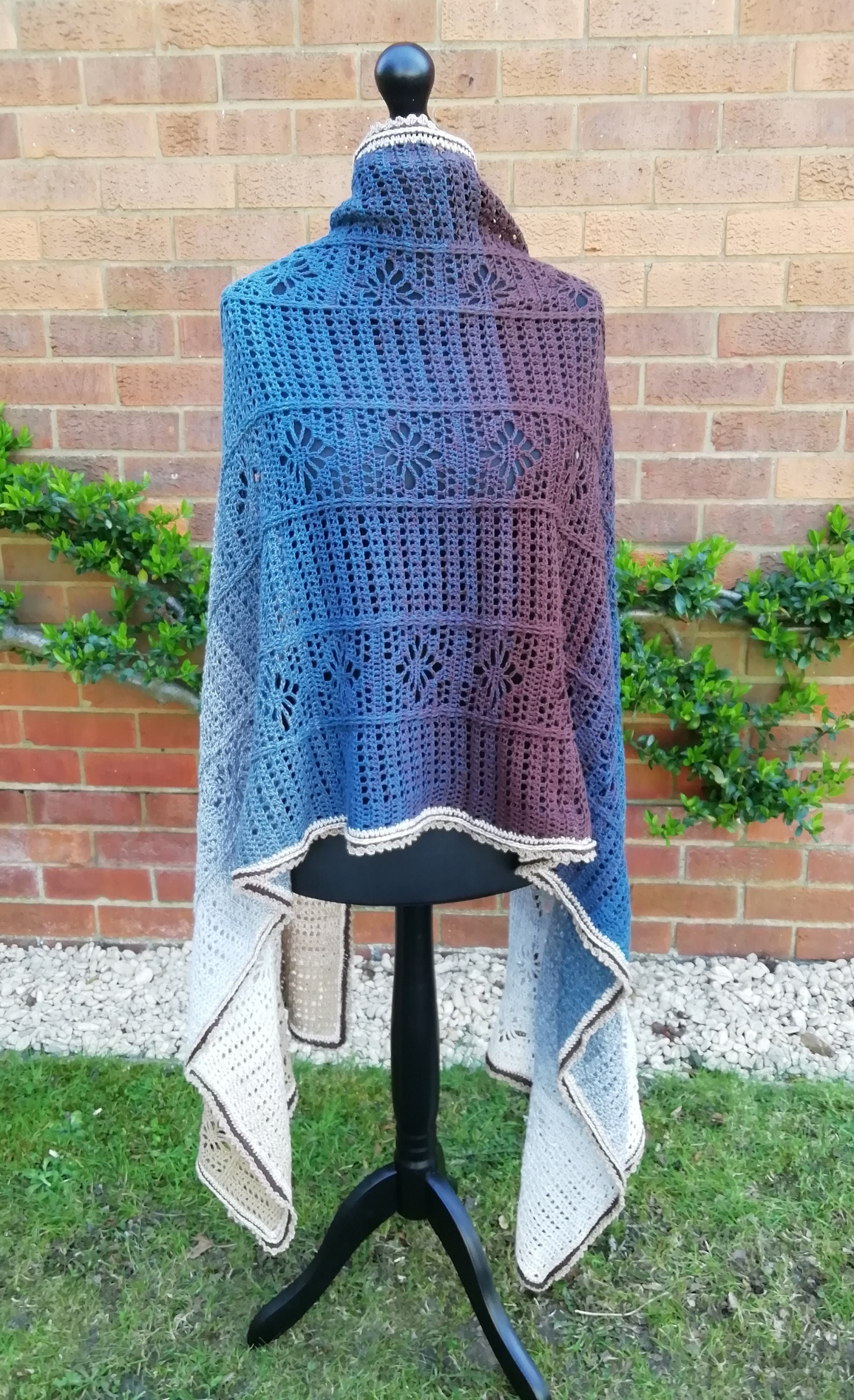 Flower Rain Crochet Shawl Pattern, Lacy Ruana Wrap (PDF Pattern) - Etsy