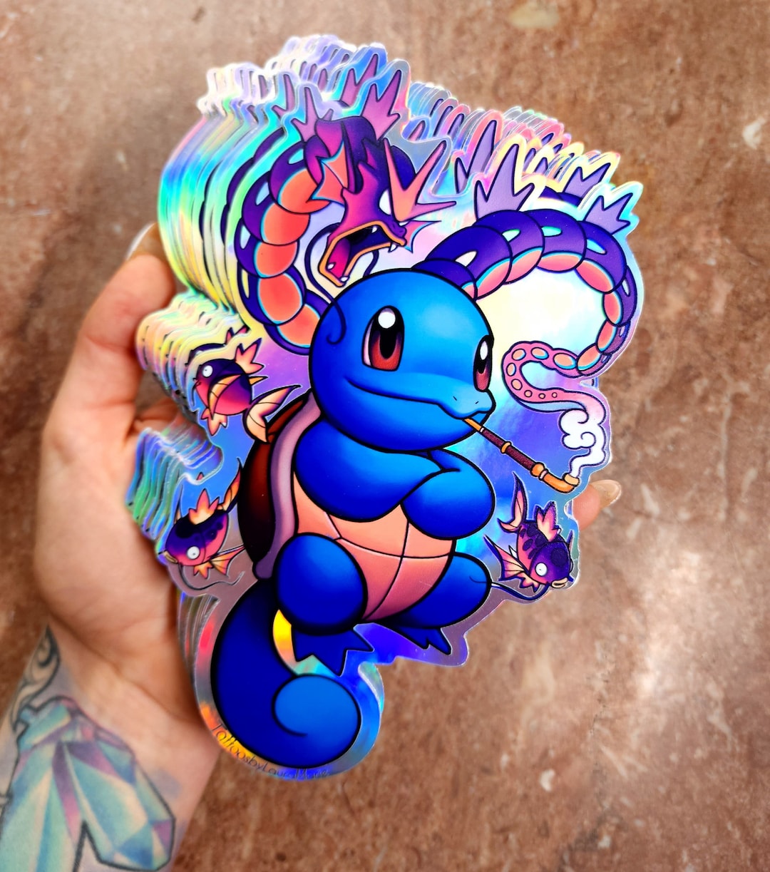 XXL Holographic Squirtle Sticker - Etsy