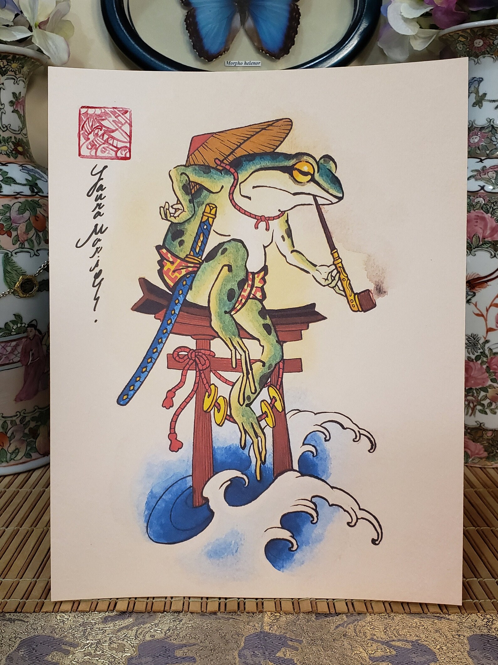 Smoking Frog 11x8.5 Inch - Etsy