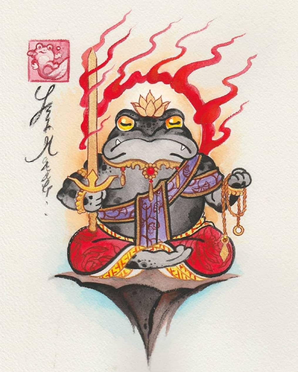 FUDO MYOO Japanese Frog Print - Etsy