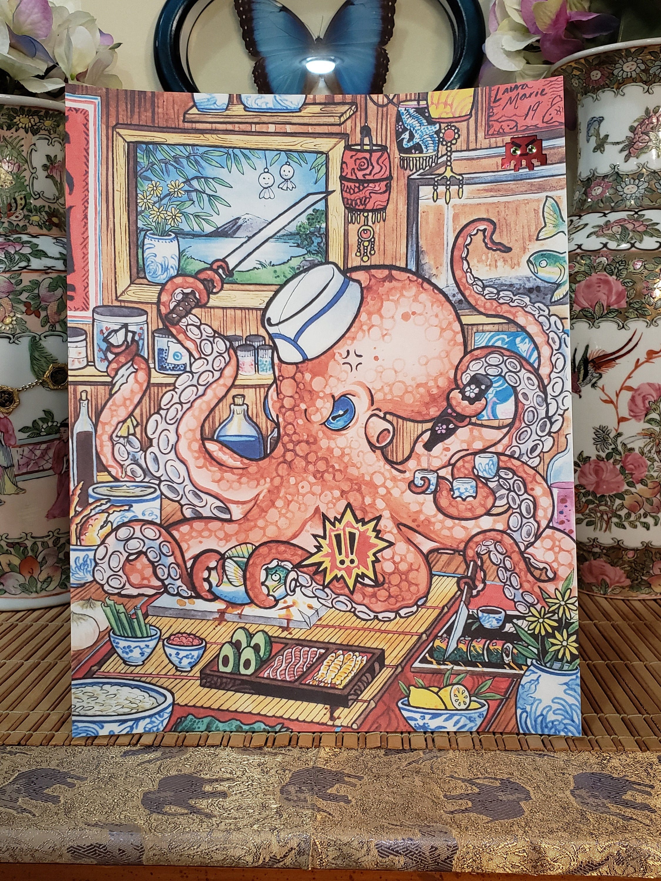 Octopus Sushi Chef 14x11inch - Etsy