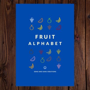 Fruits Alphabet Printable Flash Card Fruits ABC Fruits - Etsy