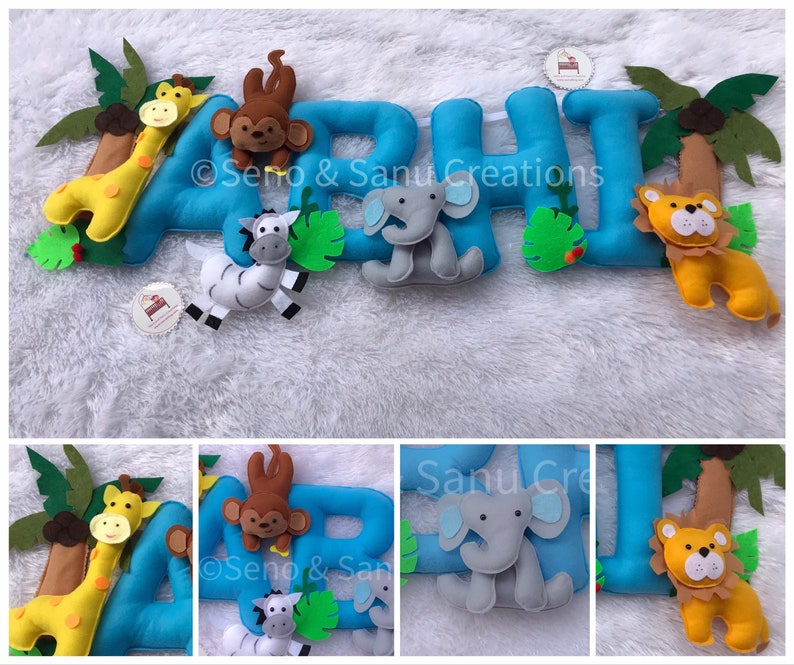 Safari Animals Theme Wall Decor Safari Animals Name Tag Wall - Etsy