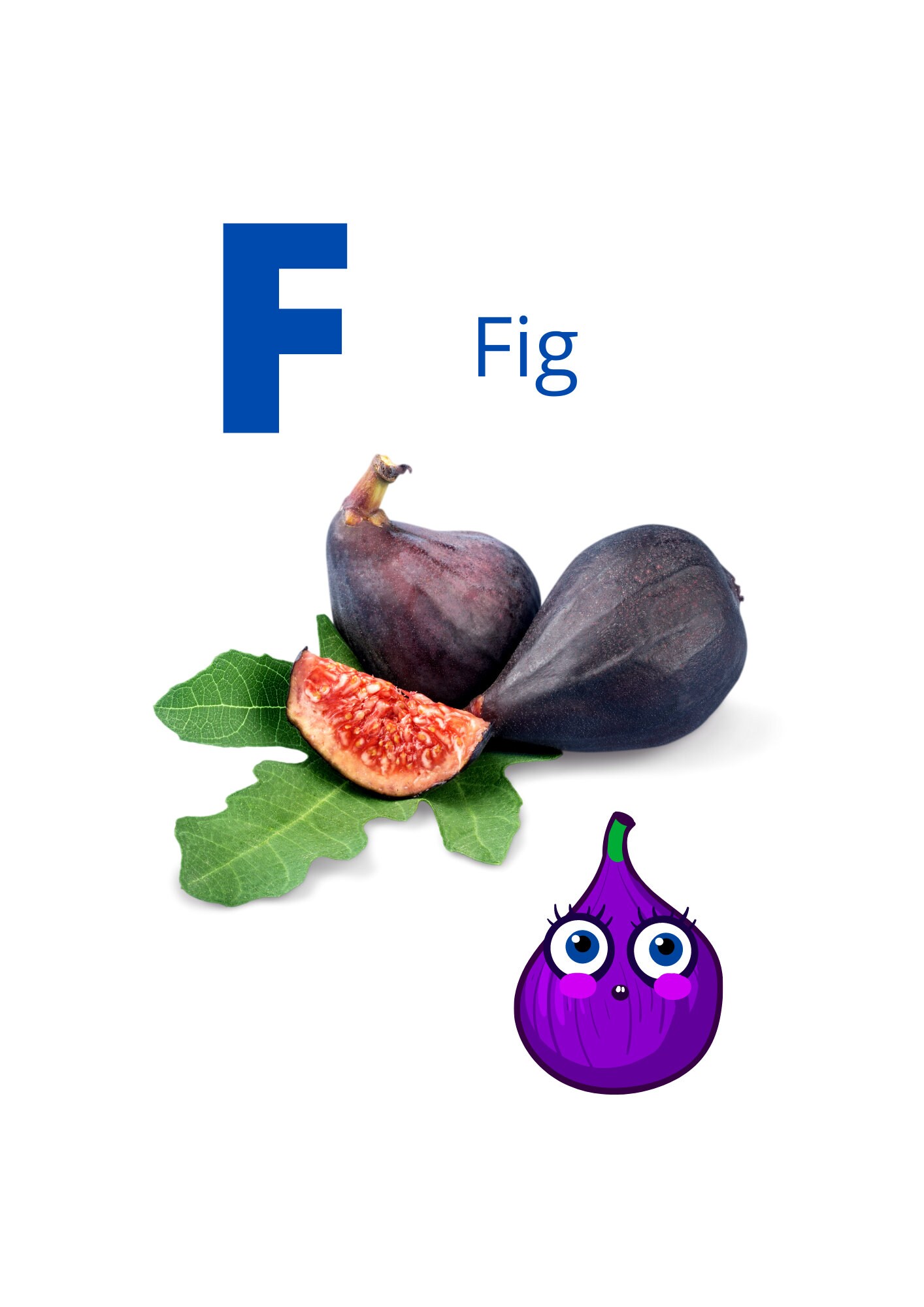 Fruits Alphabet Printable Flash Card Fruits ABC Fruits - Etsy