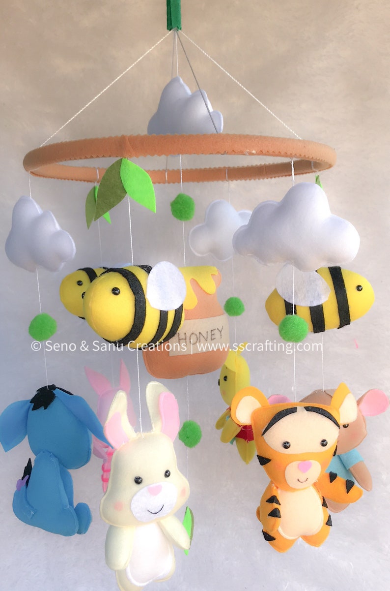 Winnie the Pooh Nursery Mobile Pooh Bear Cot Mobile Winnie | Etsy