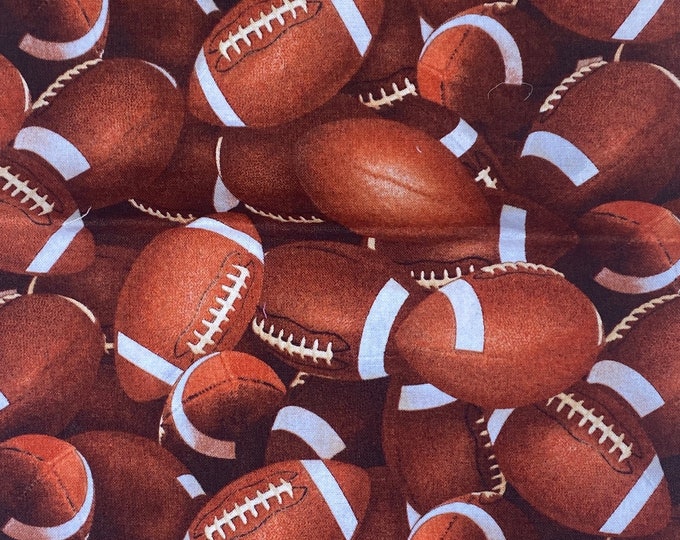 Pile of Footballs, Cotton Fabric, Sports Fabric, Football Lovers Fabric ...
