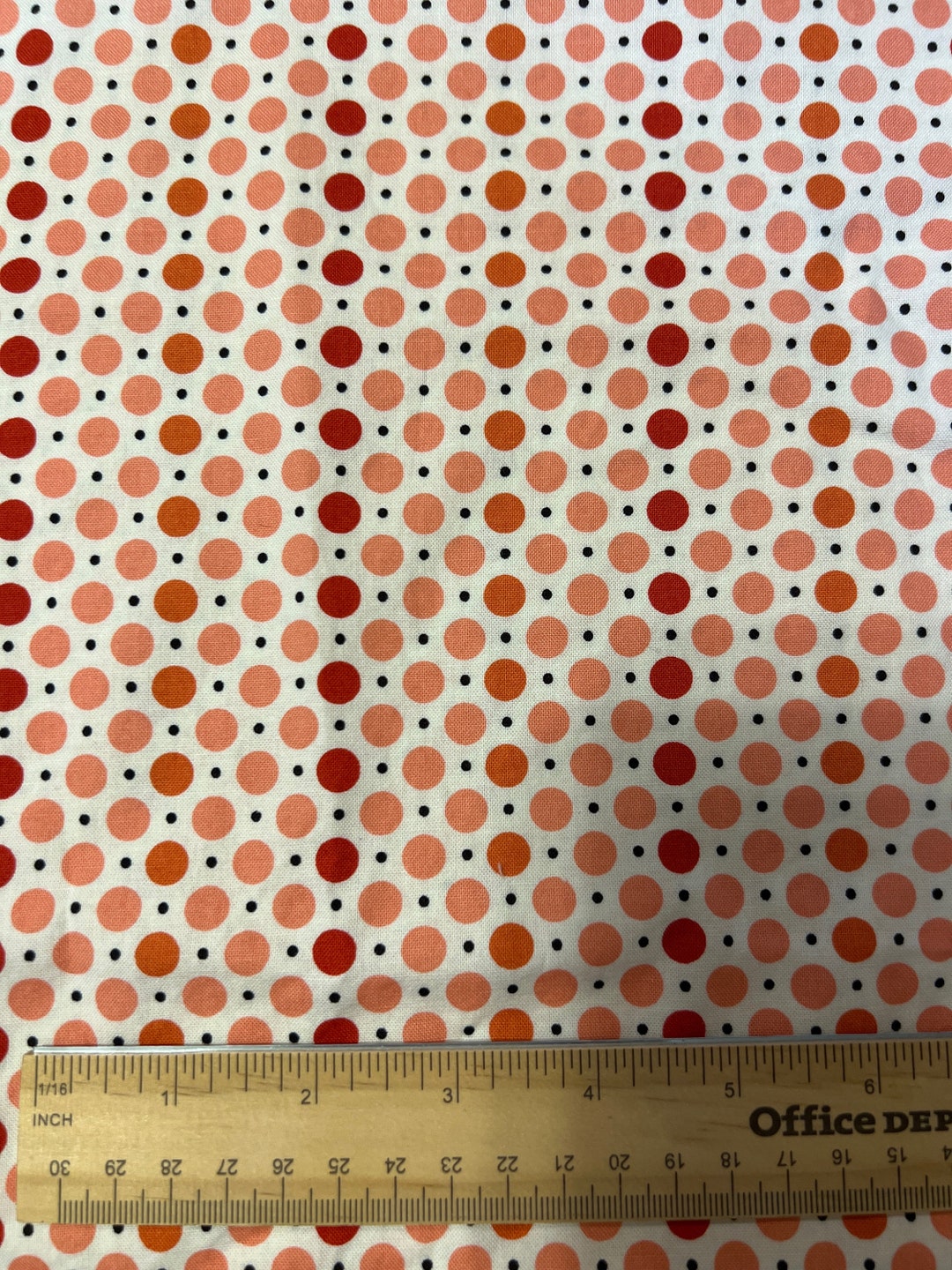 Fabric, Polka Dot, Coral and Pink, Tiny Black Dots, DS Quilts, 3 Pinks ...