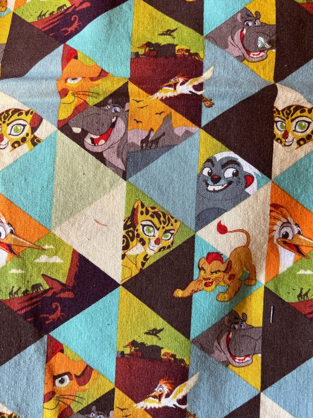 Disney Fabric, Lion King Fabric, Character Triangles, Lion King ...