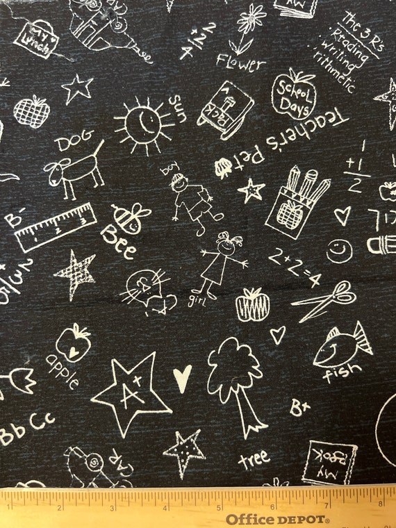 Black Chalkboard Fabric