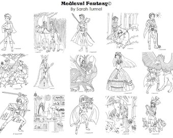 Medieval Times Coloring Pages - Etsy