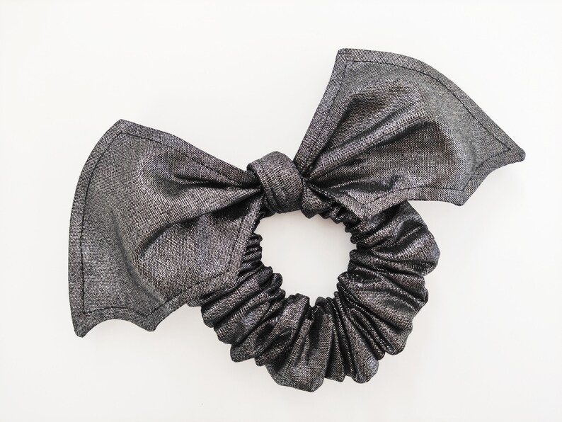 Halloween Bat Wing Scrunchie, Spooky Black Bow Hair Tie, Fall Hair ...