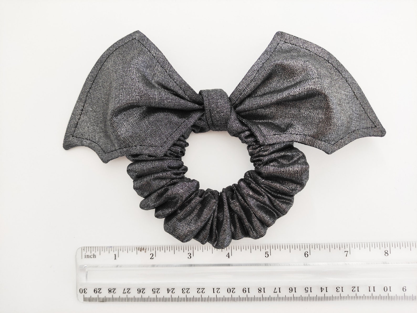 Halloween Bat Wing Scrunchie, Spooky Black Bow Hair Tie, Fall Hair ...